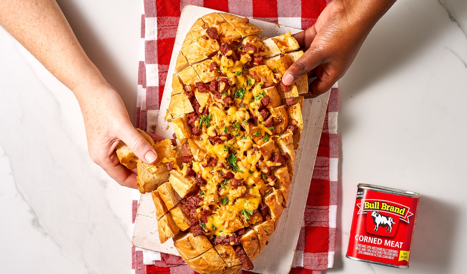 Bull Brand Corned Meat Pull Apart Bread - Bull Brand