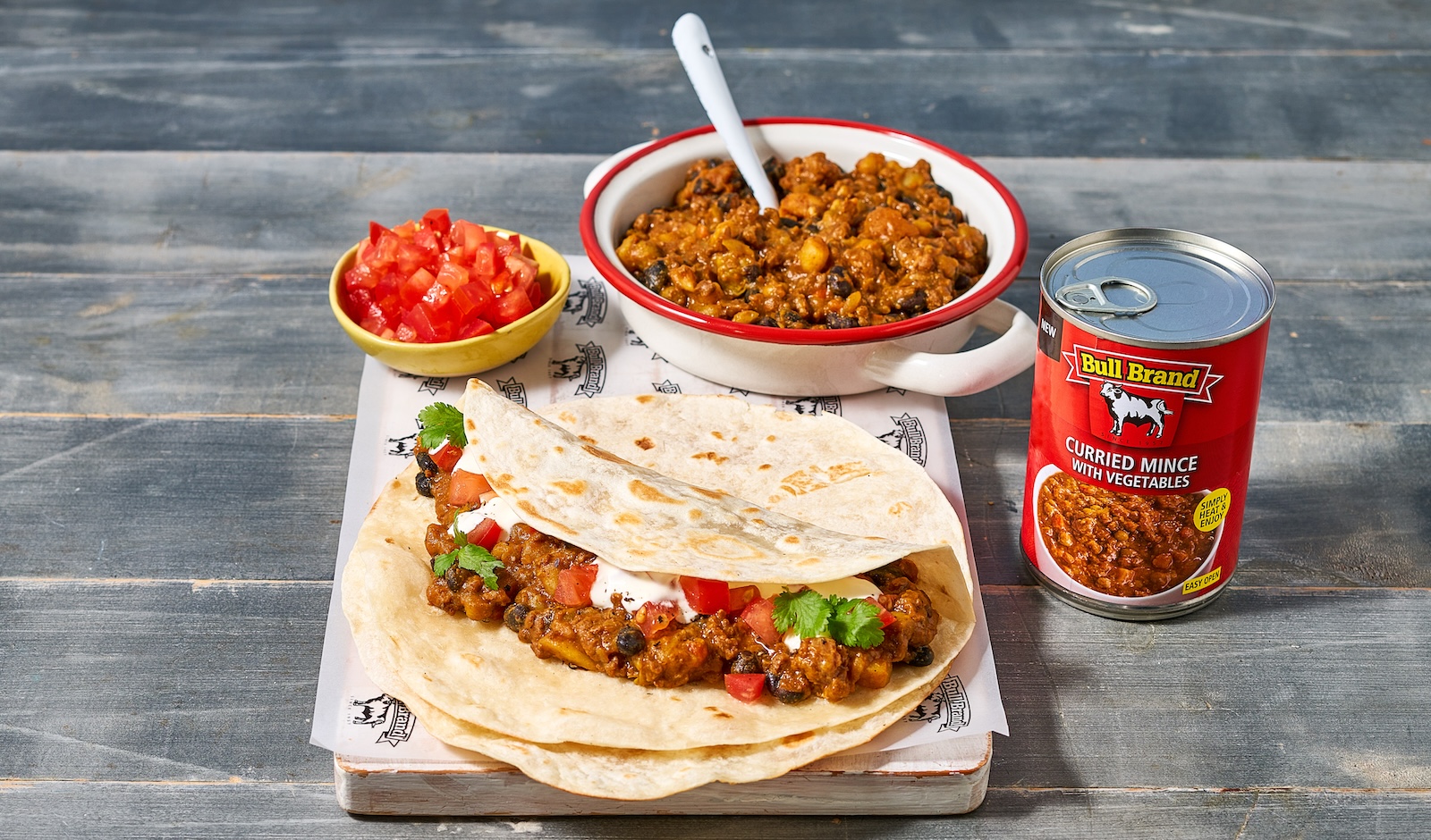 Bull Brand Mexican Curried Mince Wraps - Bull Brand