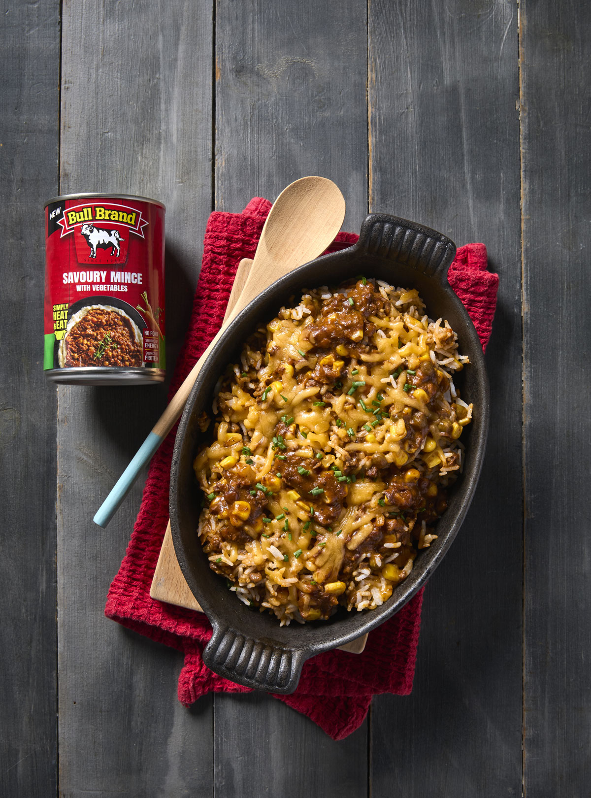 Savoury Mince, Corn and Rice Bake - Bull Brand